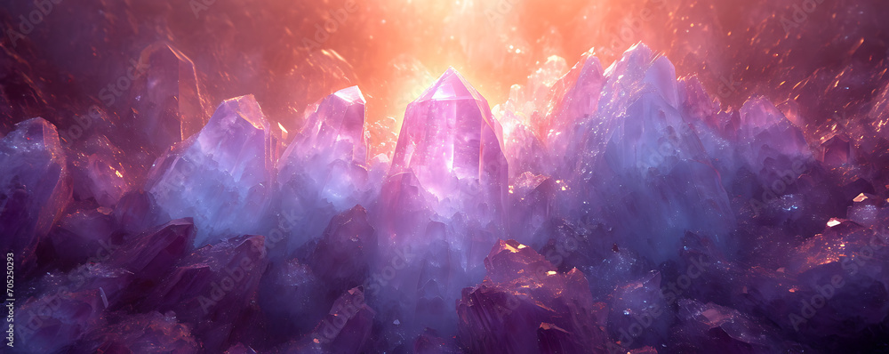 Cascading crystal-inspired patterns in shades of blue and violet ...