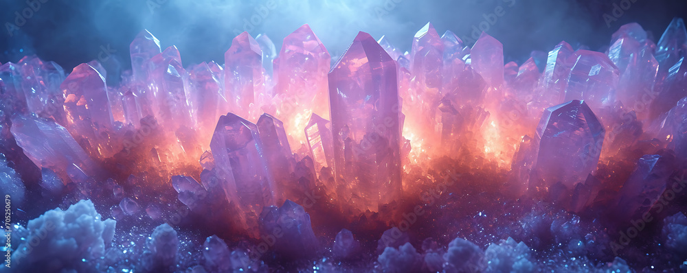 Cascading crystal-inspired patterns in shades of blue and violet ...