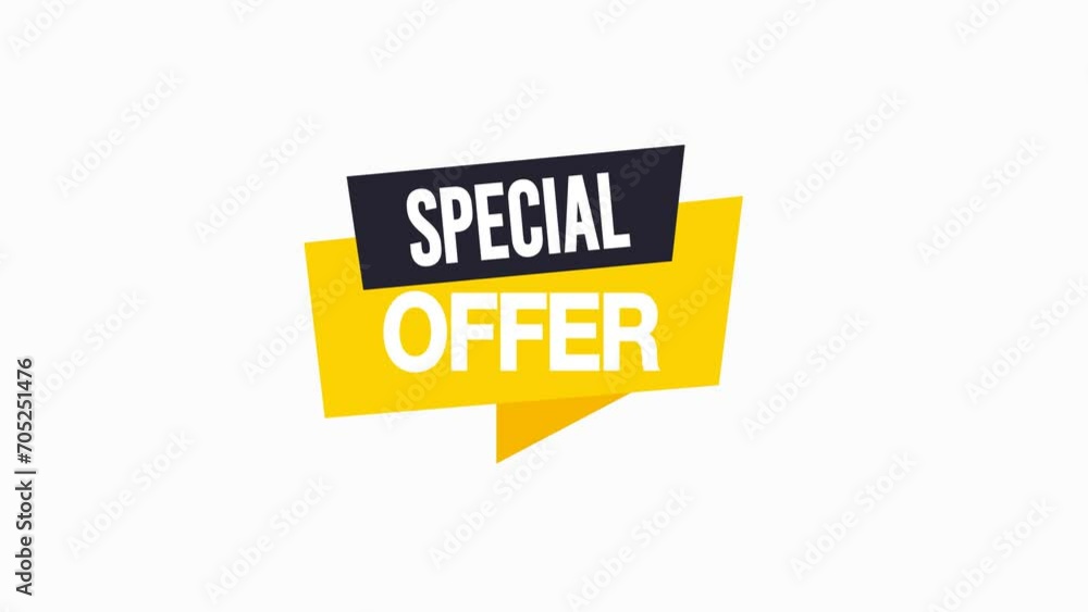 Yellow and black Special offer label Animated, Special offer label ...