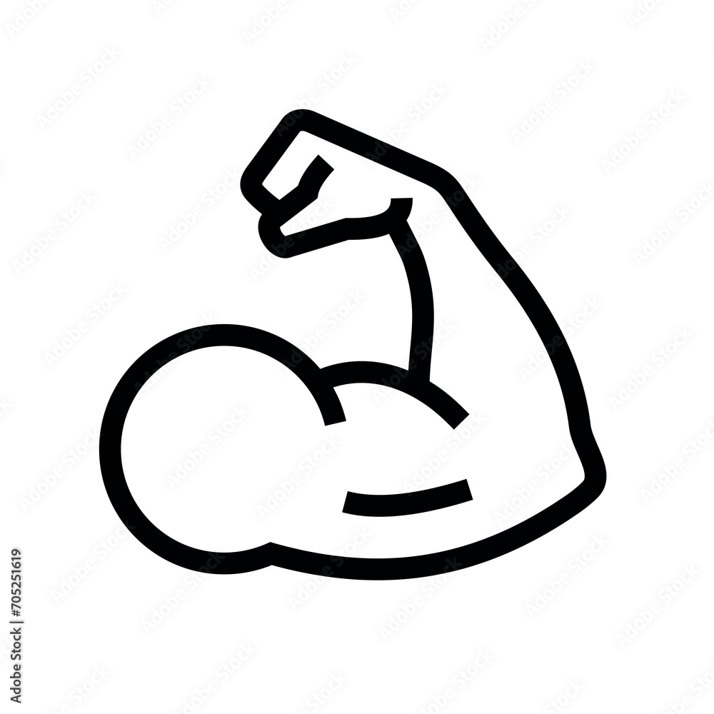 Biceps icon. Symbol of strength, health or bodybuilding. Pictogram of ...