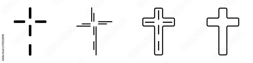 Crosses vector icon set. Orthodox and Catholic crosses. Christian cross ...