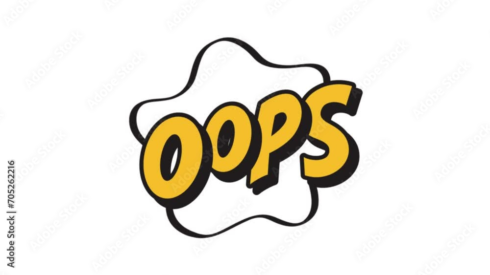 Animated comic pattern. oops text. Pop art Vintage background. white ...