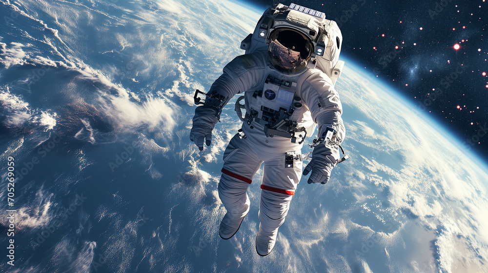Spaceman's spacesuit takes center stage against the ever-changing ...