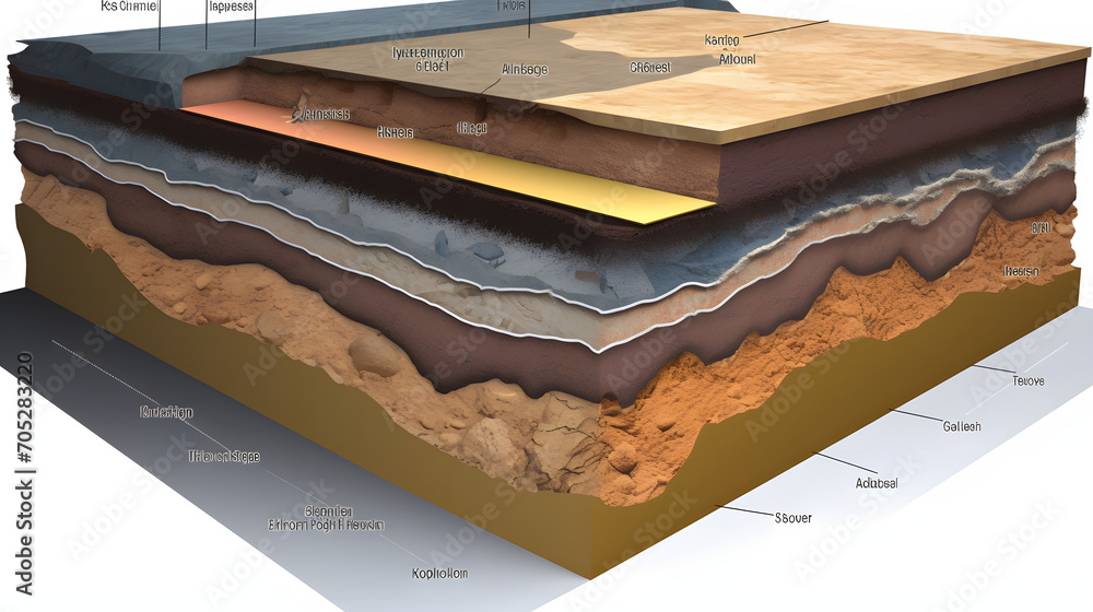 A 2D diagram of the layers of a typical road structure from subgrade to ...