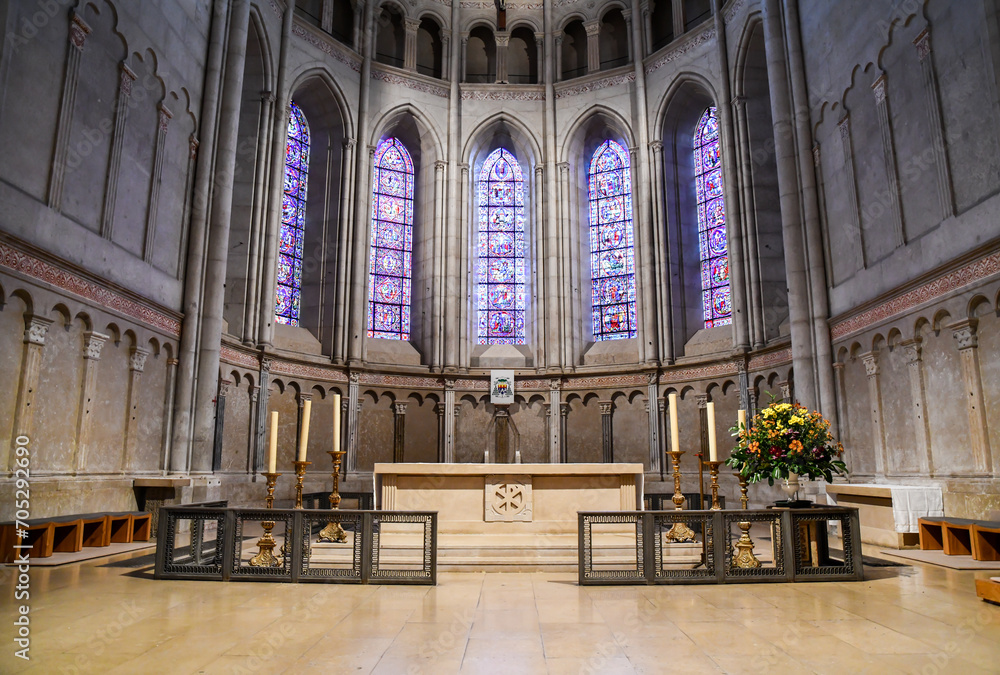 Historic medieval cathedral church interior architecture Stock Photo ...