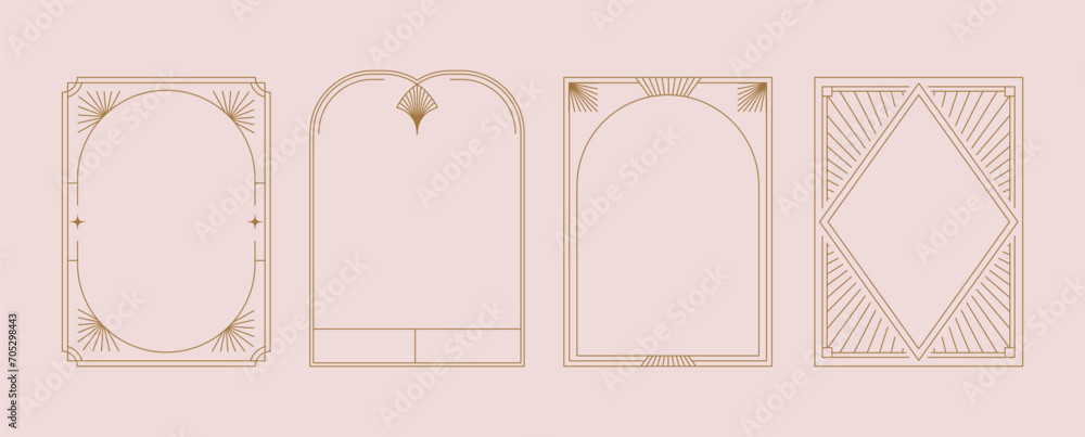 Art Deco frames minimalist collection. Elegant luxury borders and ...