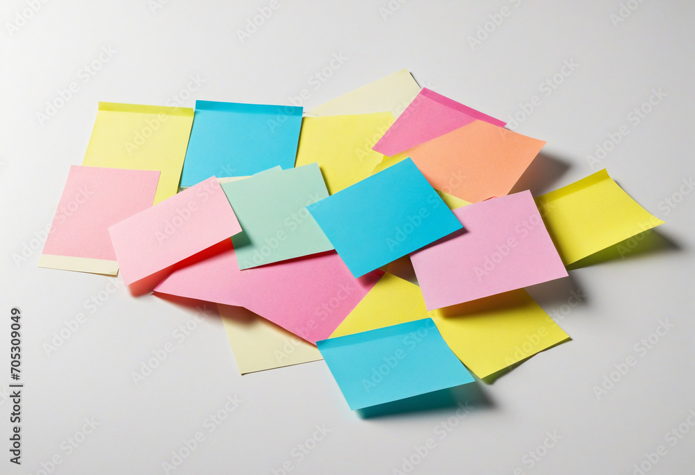 Colorful Shadowed Sticky Notes on Transparent Background - PNG 3D ...