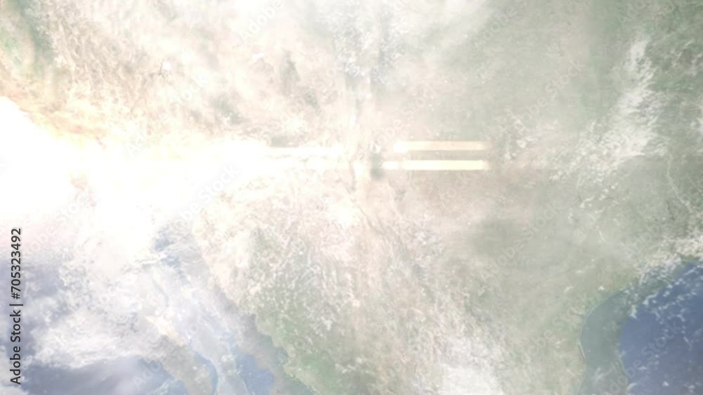 Vidéo Stock Zoom in from space and focus on Anthony, USA. 3D Animation ...