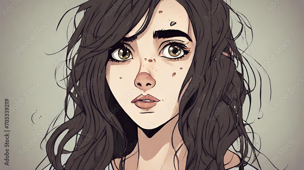 Young girl anime style character vector illustration design manga anime ...