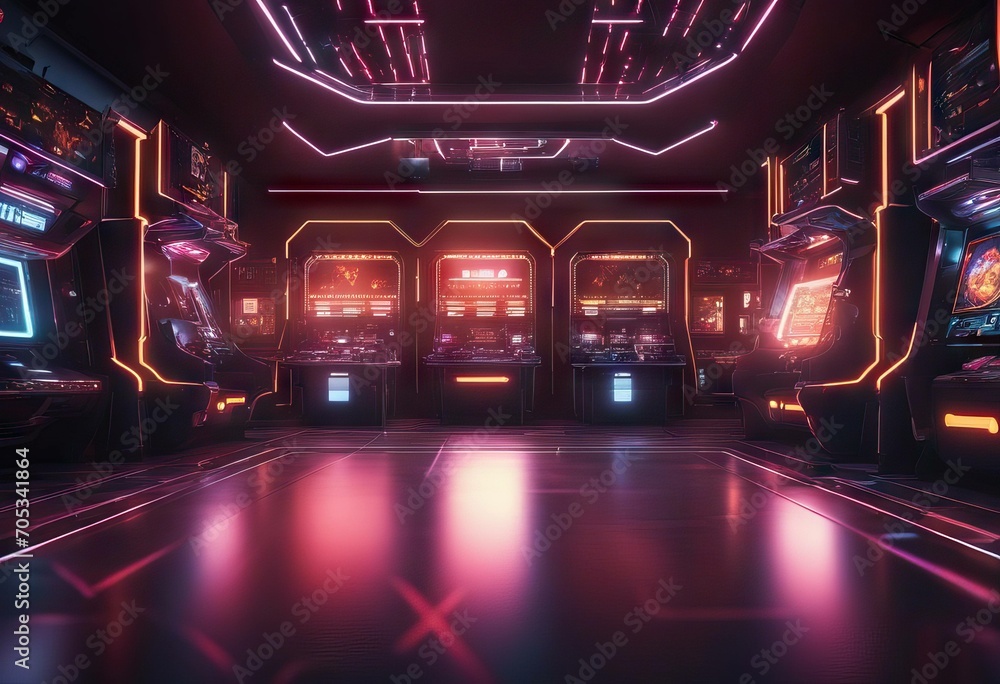 Retro Space Arcade Grid Background stock illustrationVideo Game ...