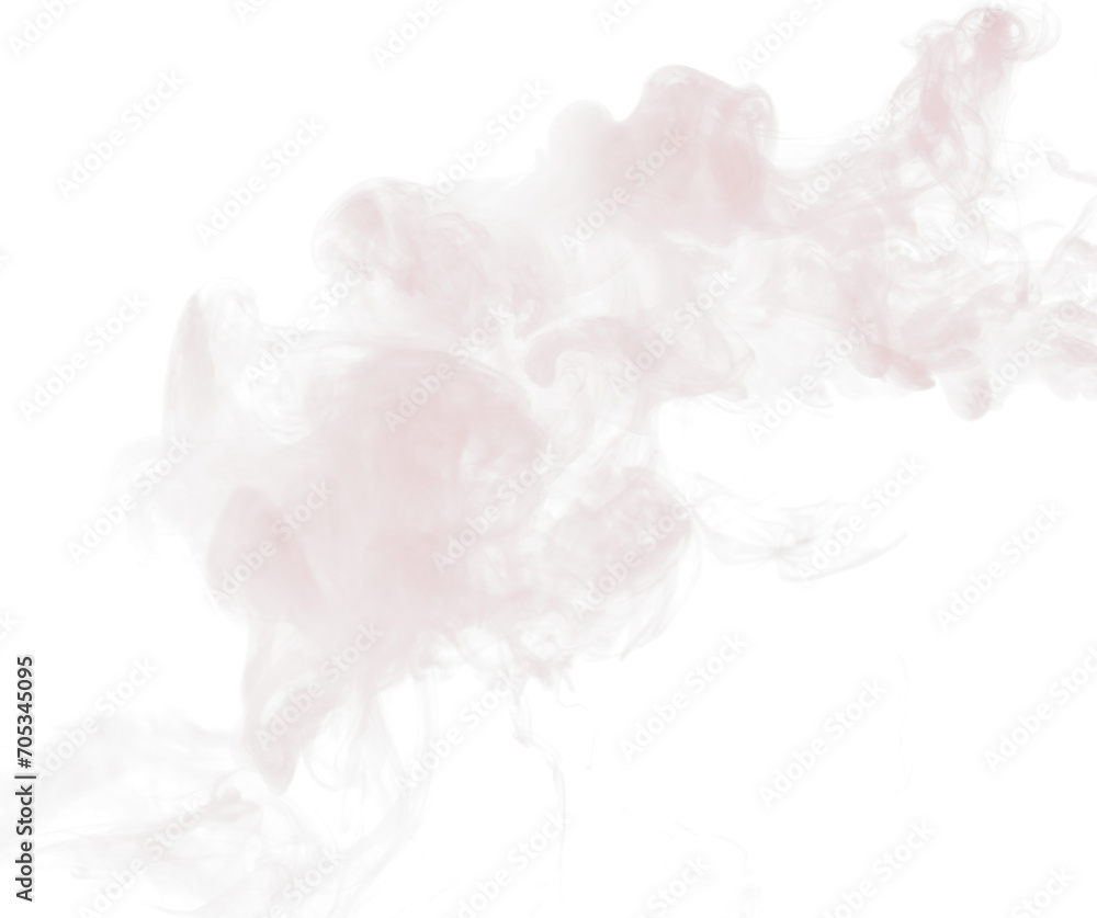 Red Dense Fluffy Puffs of White Smoke and Fog on black Background ...
