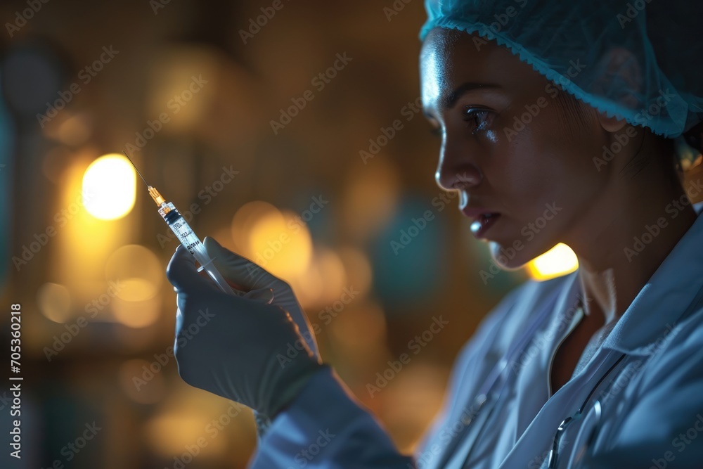 Vaccination Hero: A nurse holding a syringe in a hospital setting ...