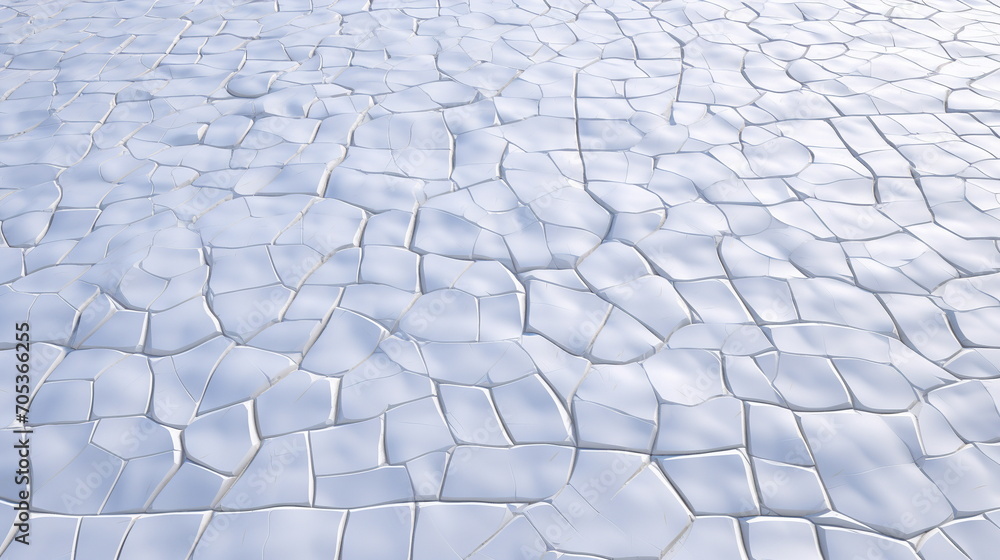 Broken, split and cracked white ceramic tile texture floor. Top view ...