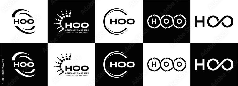 HOO logo. H O O design. White HOO letter. HOO, H O O letter logo design ...