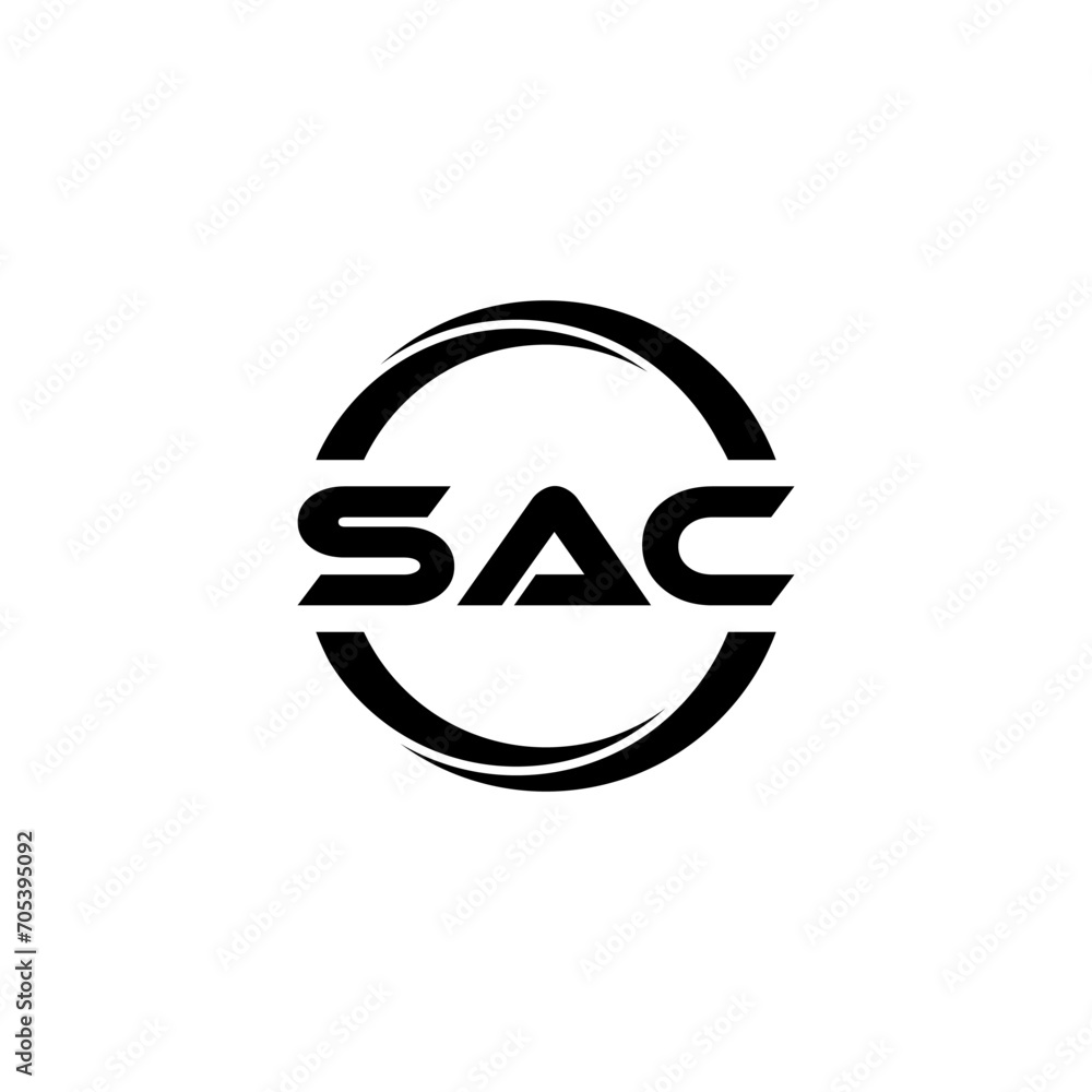 SAC letter logo design with white background in illustrator, cube logo ...