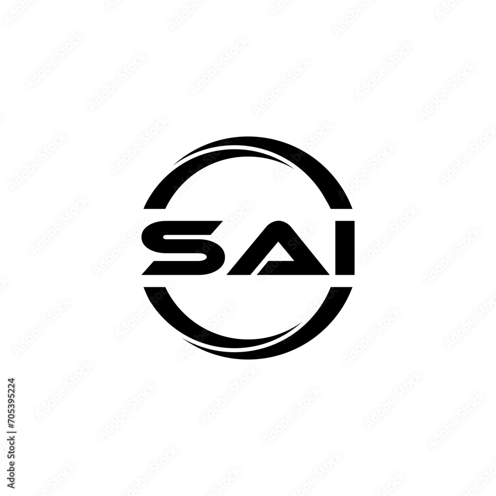 SAI letter logo design with white background in illustrator, cube logo ...