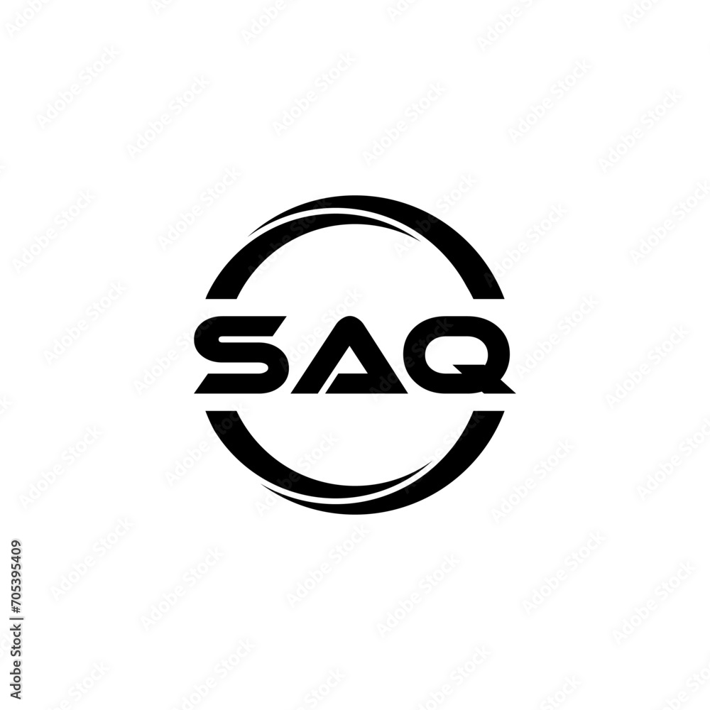 SAQ letter logo design with white background in illustrator, cube logo ...
