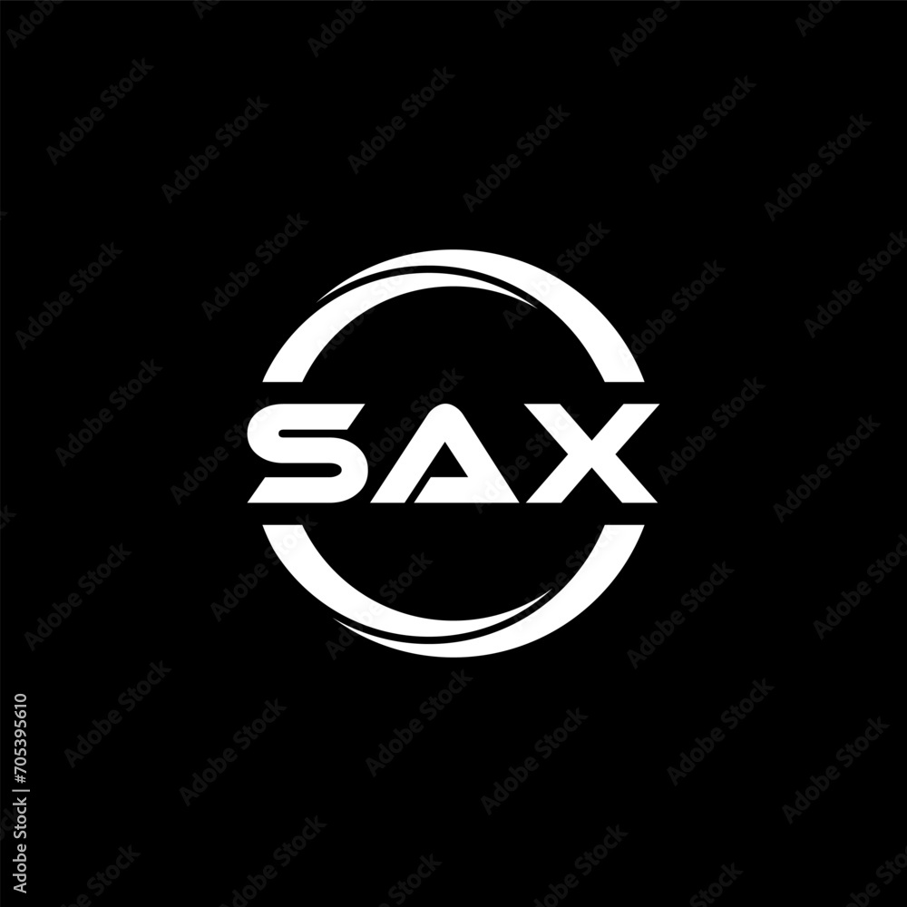 SAX letter logo design with black background in illustrator, cube logo ...