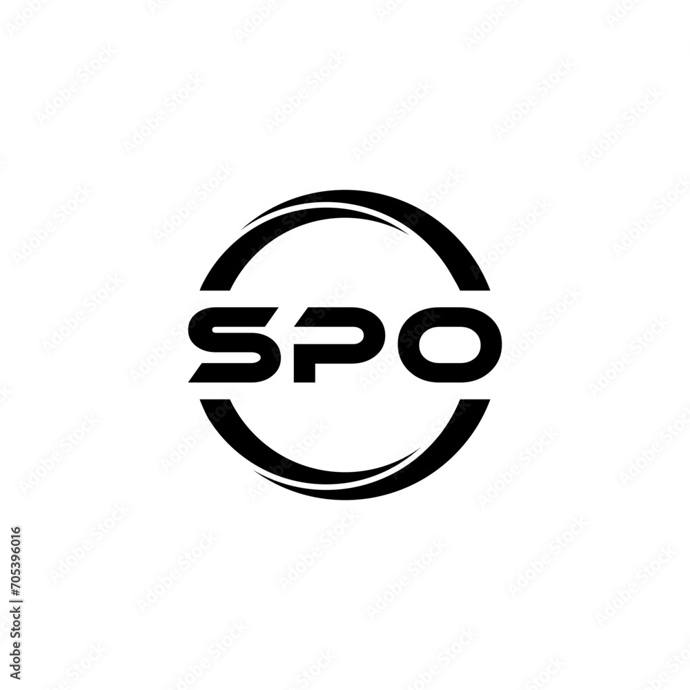 SPO letter logo design with white background in illustrator, cube logo ...