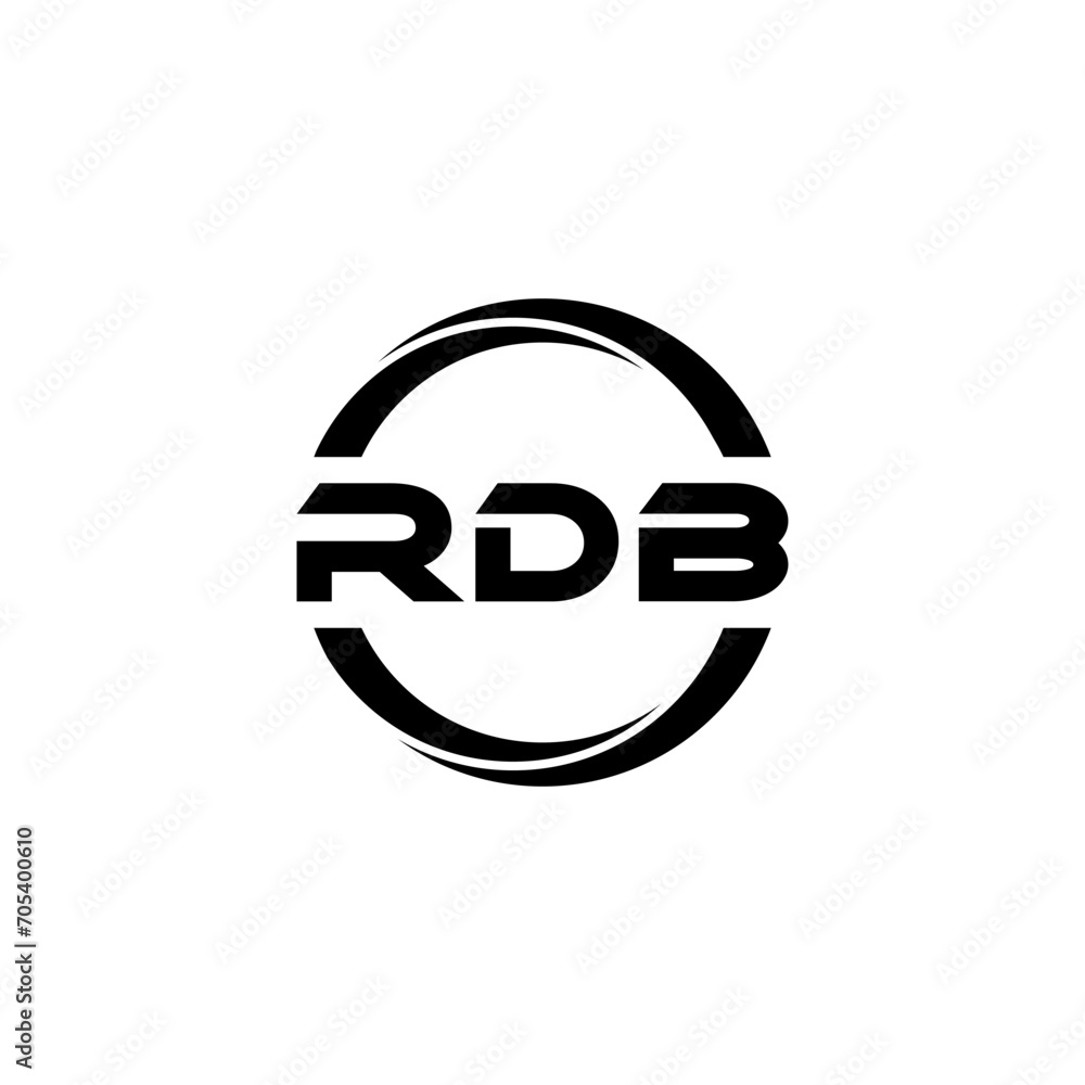 RDB letter logo design with white background in illustrator, cube logo ...