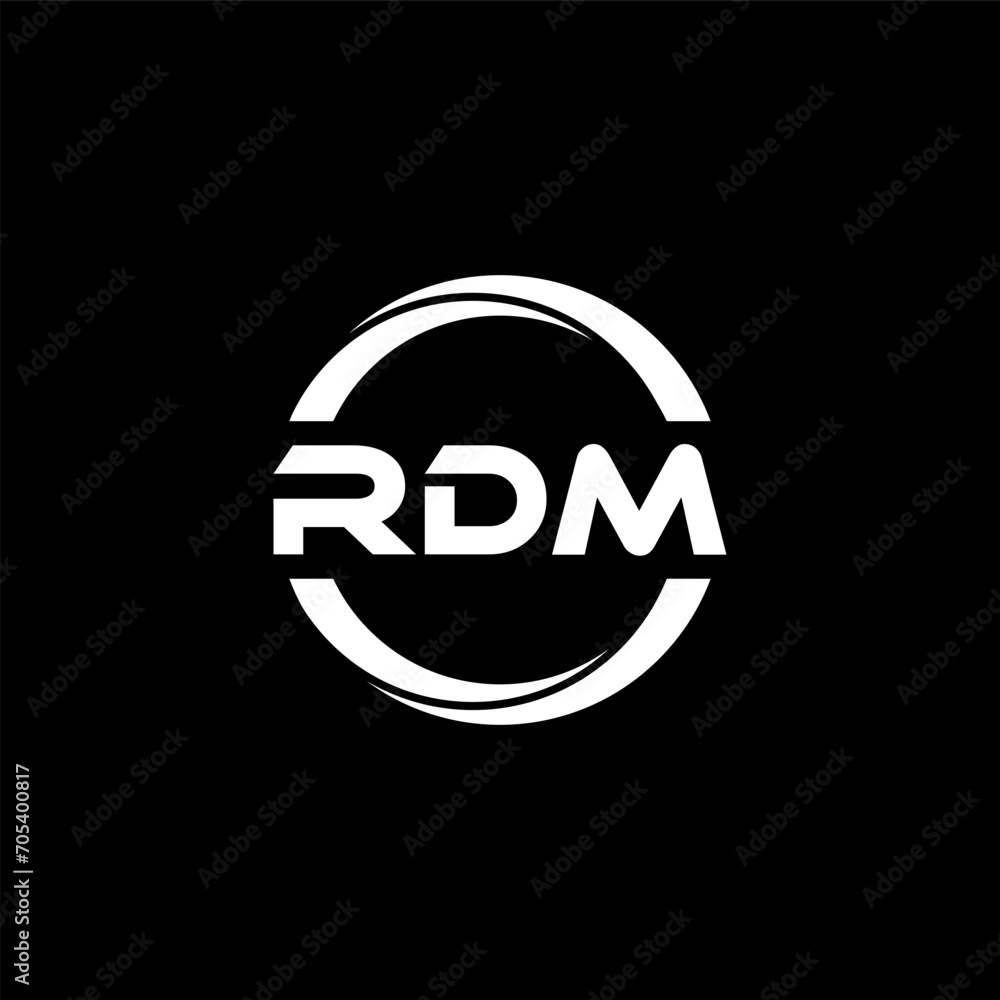 RDM letter logo design with black background in illustrator, cube logo ...