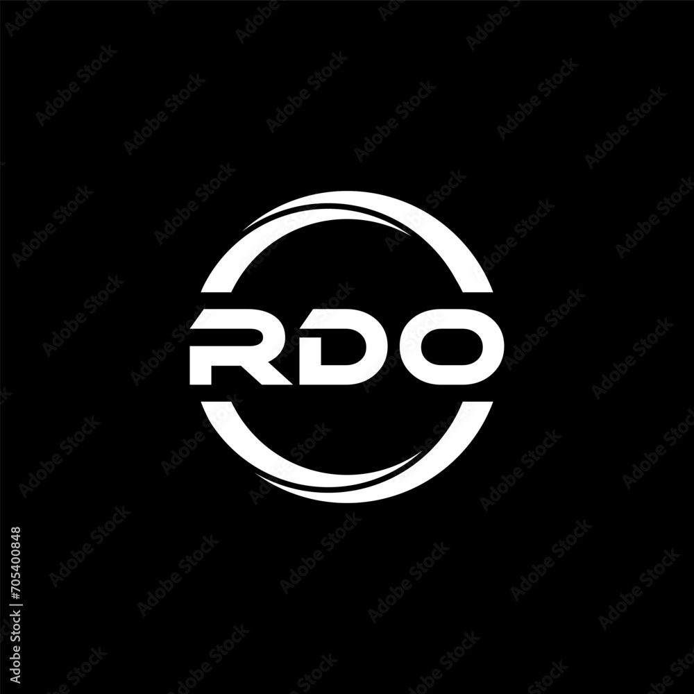 RDO letter logo design with black background in illustrator, cube logo, vector logo, modern ...