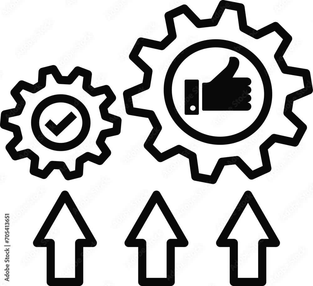 integrated system icon total quality management vector TQM symbol Stock ...