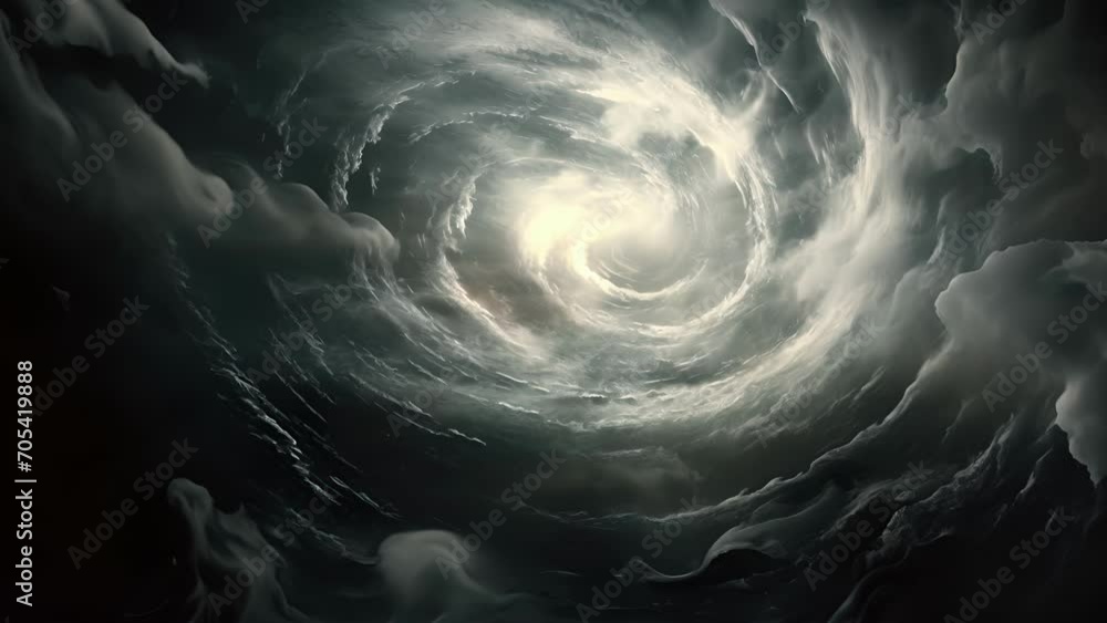 Vidéo Stock A spiraling vortex of wind and clouds spinning rapidly ...