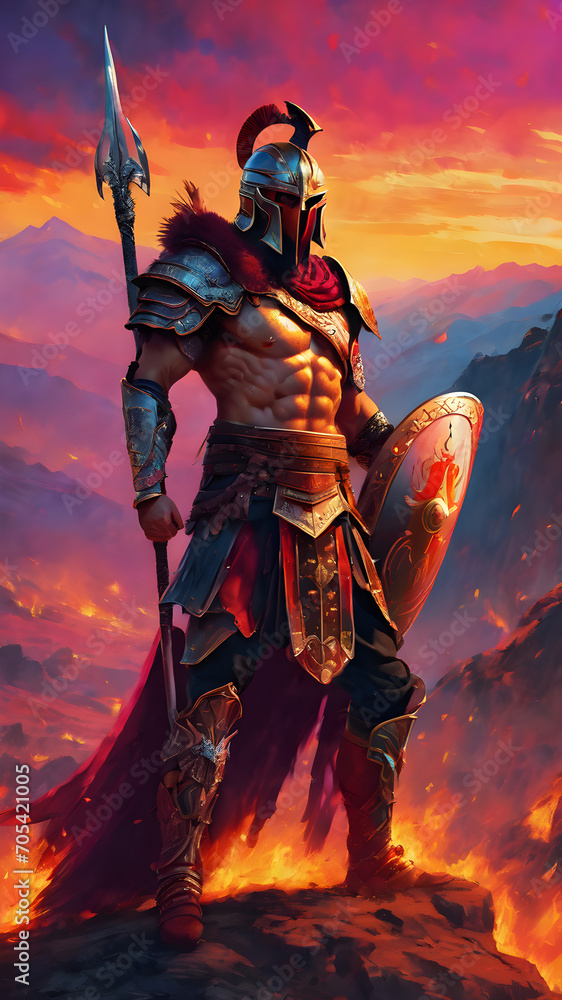 Ares God of War greek Mythology Stock Illustration | Adobe Stock