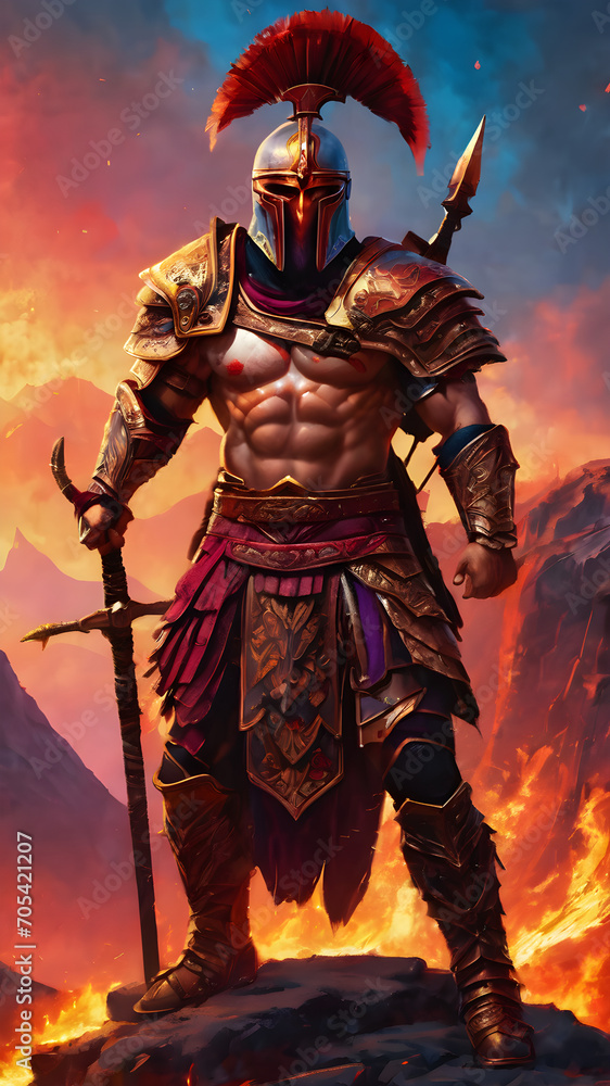 Ares God of War greek Mythology Stock Illustration | Adobe Stock