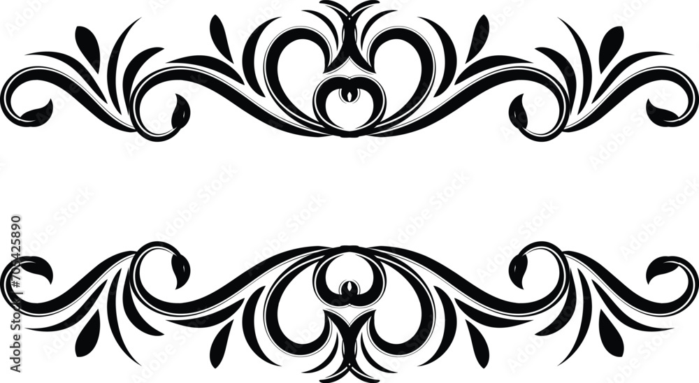 Black Vintage Title Frame Swirl For Text Border Png Transparent ...