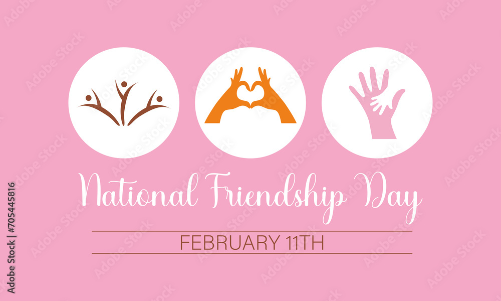 National Friendship Day February celebrated on 11th February. Vector ...