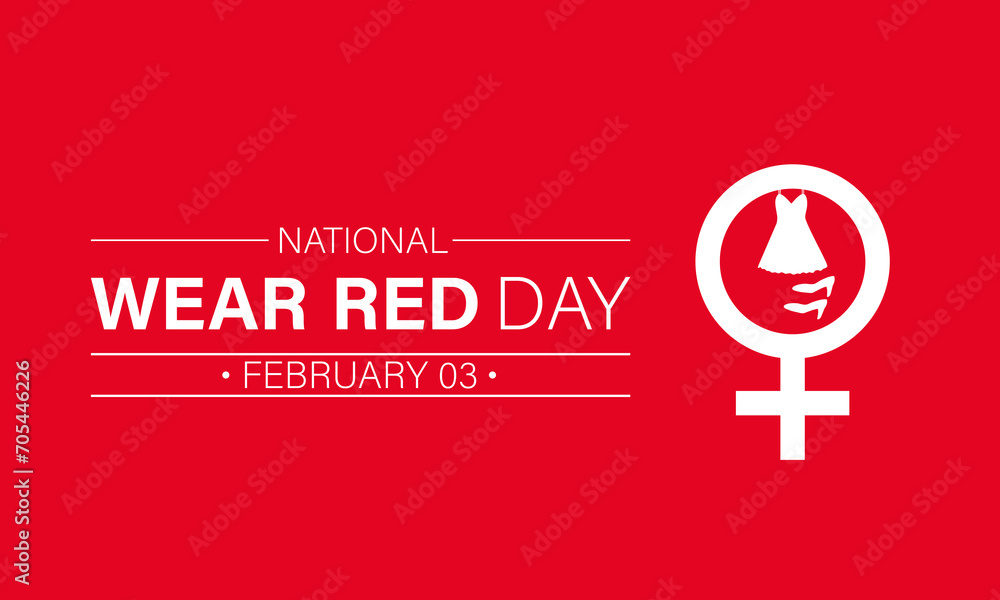 National Wear Red Day celebrated every year on February 2nd. Vector ...