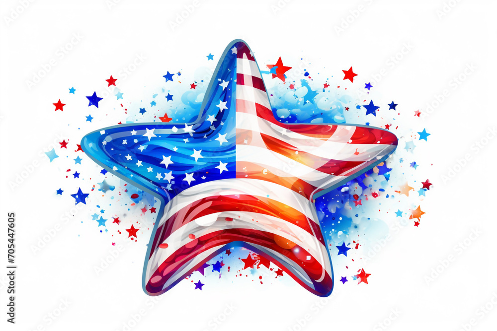 American flag vector clipart set for USA Independence Day. 4 July ...