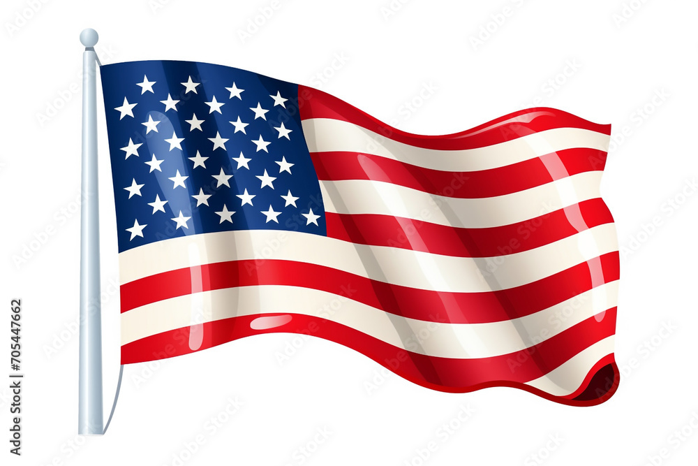 American flag vector clipart set for USA Independence Day. 4 July ...