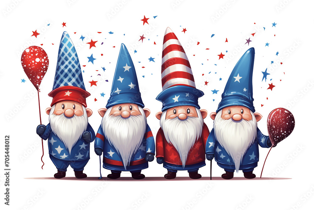 American flag vector clipart set for USA Independence Day. 4 July ...