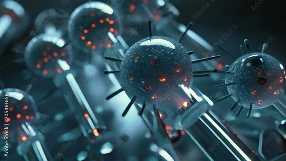 Vidéo Stock A computergenerated of nanobots being injected into the ...