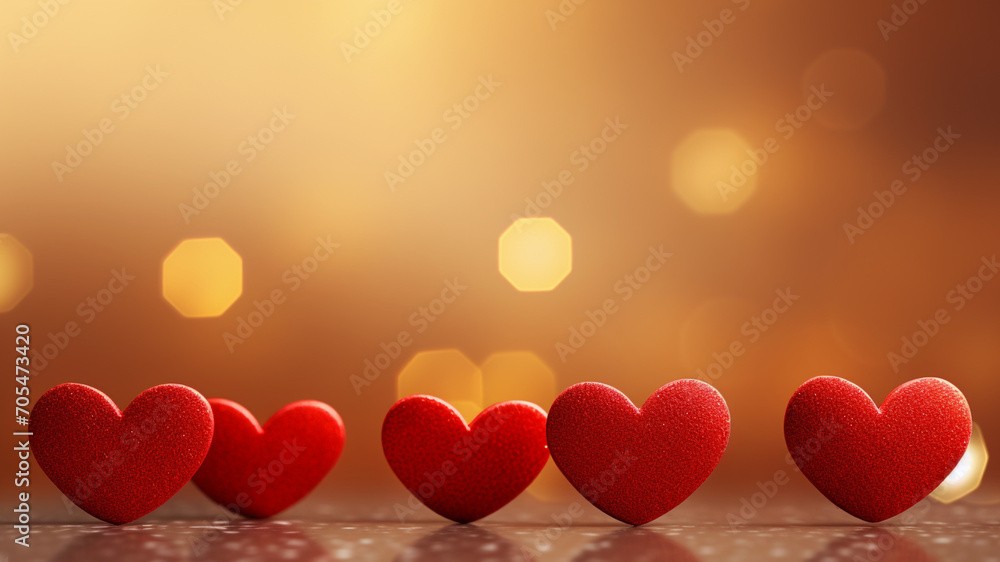 valentines day border, Crimson Hearts on Glittering Stage, A captivating sequence of red ...