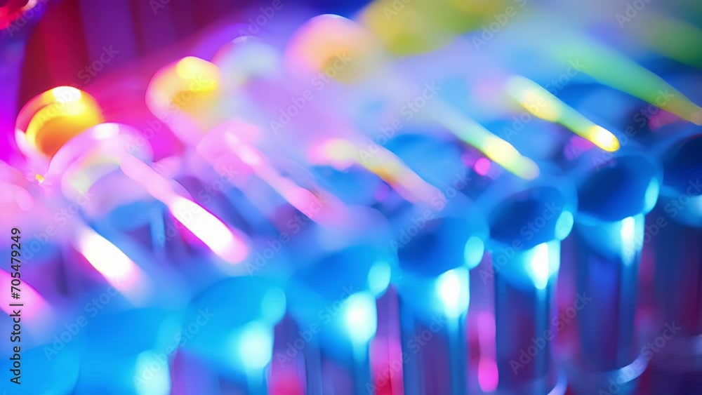 A magnified view of a polymerase chain reaction PCR test tube, a highly ...