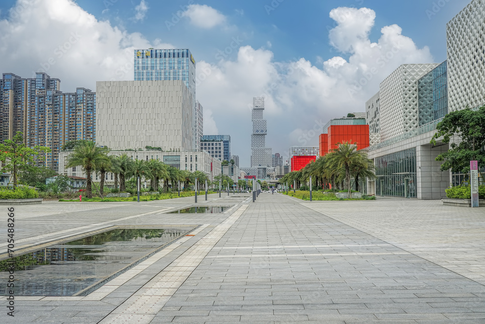 Foshan city, Guangdong, China. Modern architecture of Foshan New City ...