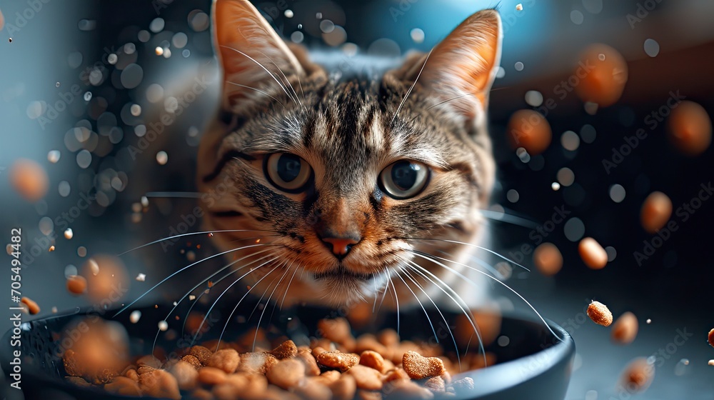 Dry Cat Food Flies Out Bowl, Desktop Wallpaper Backgrounds, Background ...