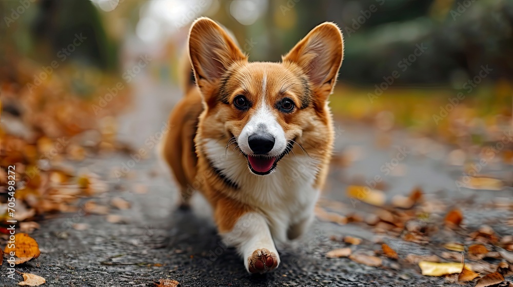 Cute Welsh Corgi Pembroke Running, Desktop Wallpaper Backgrounds ...