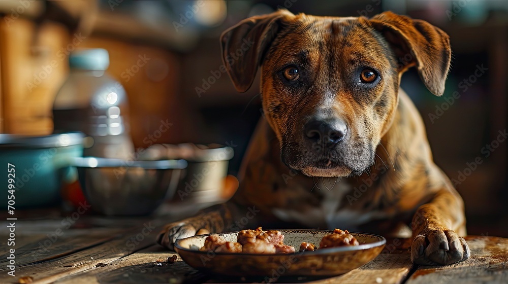 Dog Eating Canned Meat Saucer, Desktop Wallpaper Backgrounds ...
