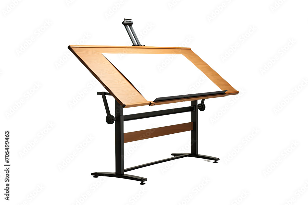 Contemporary Drafting Table Design with Parallel Bar Isolated on ...