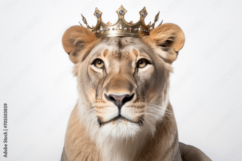 The proud lion, crowned king of the jungle, exudes elegance. This ...