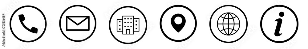 Communication Icons Collection: Contact, Email, Place, Location ...