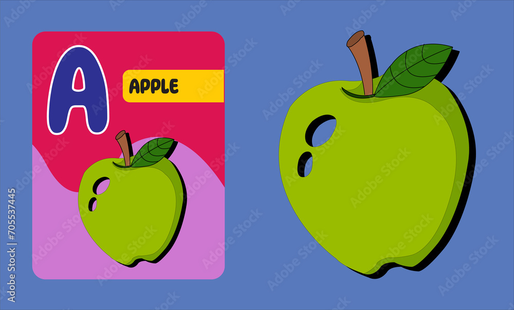 Alphabet cards for kids. Educational preschool learning ABC card with ...