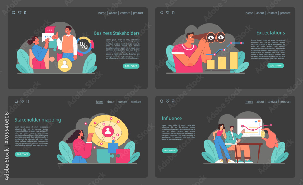 Business stakeholders set. Visualizing stakeholder interaction ...