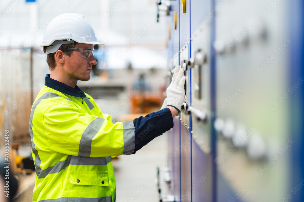 Electrical engineer inspection control panel and commissioning during ...