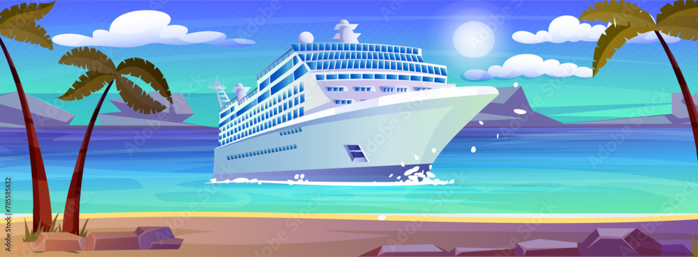 Summer cruise travel, sea liner, holiday vacation journey, tourist ...